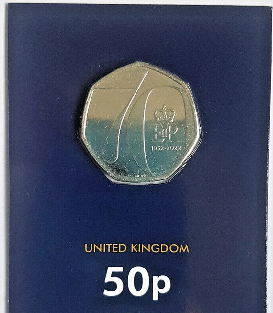 2022 UK 50P Queen Elizabeth II Platinum Jubilee 70 years Fifty Pence ...