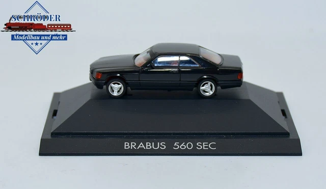 HERPA 1:87 MERCEDES Benz 560 SEC Brabus, schwarz - neu &ovp in PC-Box ...