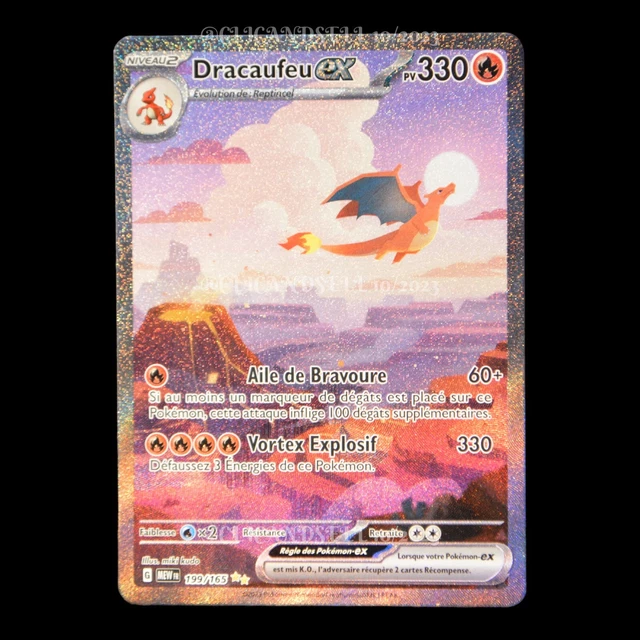 CARTE POKÉMON DRACAUFEU EX Alternatif EV3.5 MEW FR 151 - 199/165 EUR ...