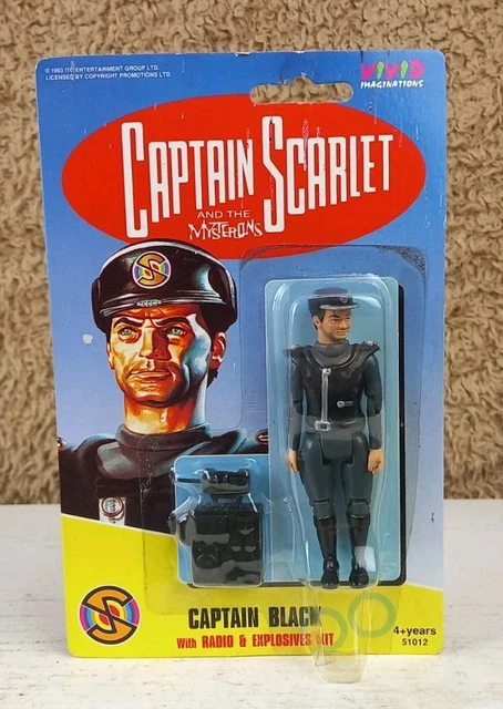 VINTAGE CAPTAIN SCARLET & the Mysterons CAPTAIN BLACK 3.75" Figure 1993 ...