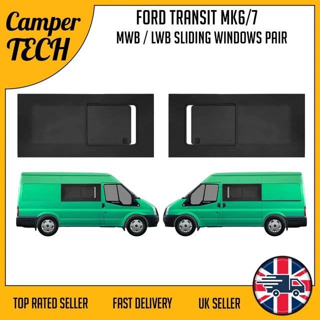 FORD TRANSIT MK6/7 MWB/LWB/XLWB SLIDING OPENING Windows - PAIR £365.99 ...