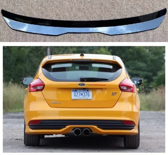 FORD FOCUS ST MK3 MK3.5 Gloss Black Spoiler Extension Rear Wing Lip £64 ...
