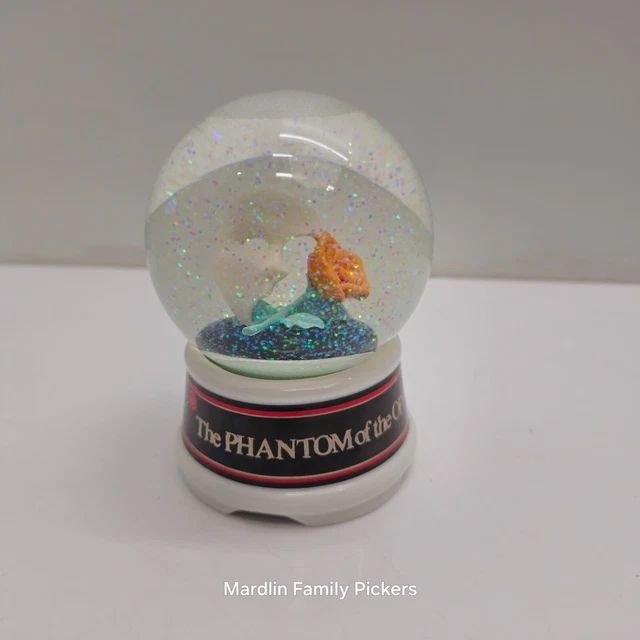 VINTAGE ENESCO PHANTOM Of The Opera Musical Snow Globe Music Box Music ...