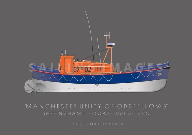 SHERINGHAM LIFEBOAT “MANCHESTER Unity of Oddfellows” Later - A4 'Giclee ...