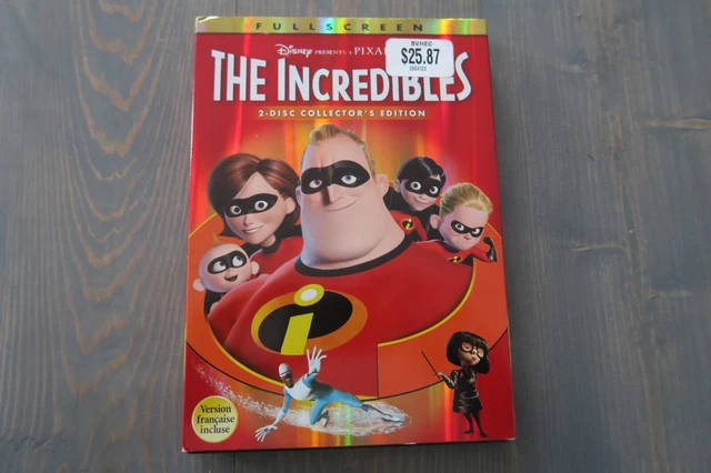 DISNEY THE INCREDIBLES DVD Pixar 2 Disc Collectors Edition Fullscreen ...