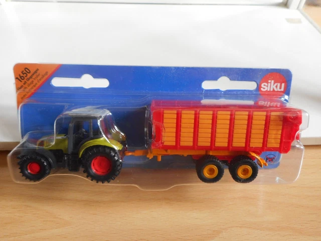 TRACTEUR SIKU CLAAS + remorque d'ensilage en vert/rouge sous blister (1650) EUR 9,99 - PicClick FR