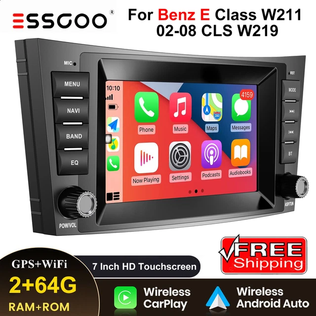 FOR MERCEDES BENZ E-class W211 Car Stereo Android 13 Apple CarPlay FM ...