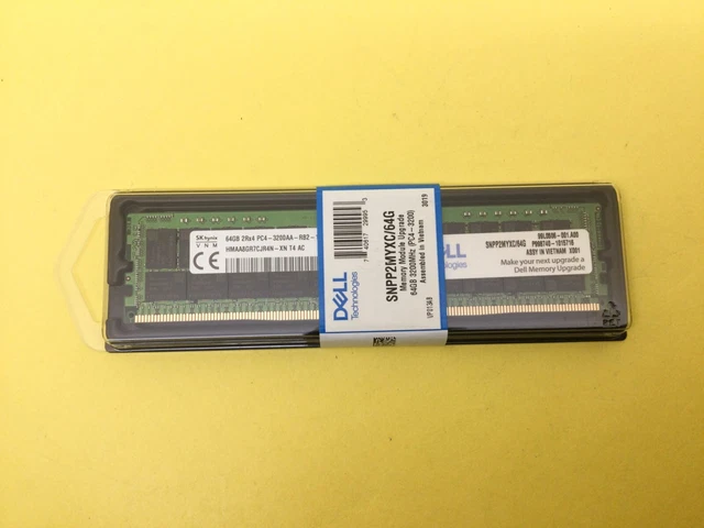 MÉMOIRE SERVEUR DELL 64 Go 2 Rx4 PC4-3200AA DDR4 ECC SNPP2MYXC/64G ...