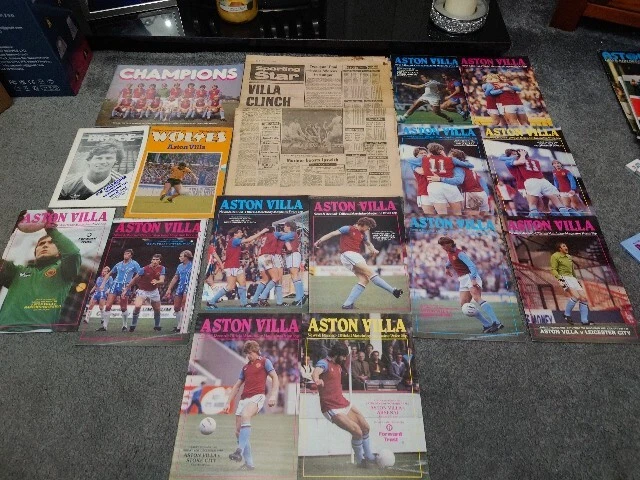 ASTON VILLA PROGRAMMES 1980/81 TITLE WINNING SEASON Incl Away Matches ...