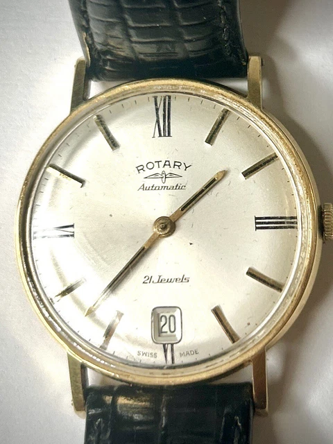 VINTAGE 1960S ROTARY 9ct Gold 21 Jewel Men’s Automatic Swiss Watch $500 ...