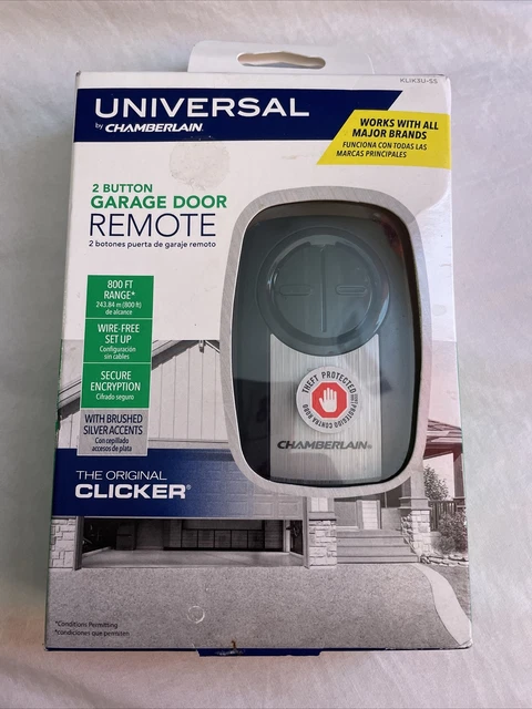 CHAMBERLAIN CLICKER UNIVERSAL 2-Button Garage Door Opener Remote KLIK5U ...