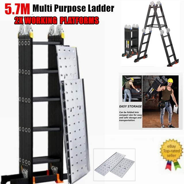 5.7METER FOLDING TELESCOPIC Ladder Work Platform Multi Combination ...
