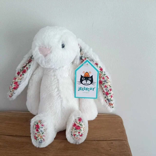 JELLYCAT SMALL CREAM White Blossom Floral Ears Bunny Rabbit Plush Toy With Tags £18.26 - PicClick UK