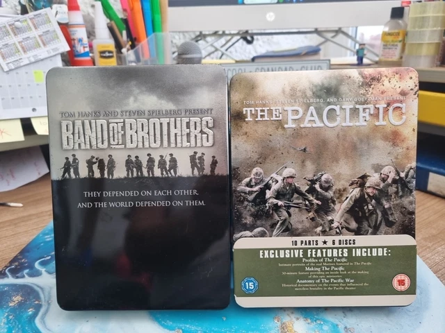 BAND OF BROTHERS And The Pacific Box Sets / Both Tin Sets / Region 2 DVD, (2010) £10.00 ...