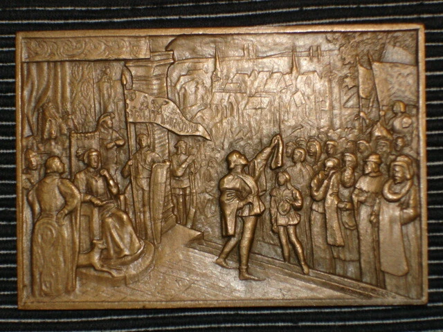 MEDAILLE PLAQUE BRONZE albert david ville de roubaix 1469-1969 EUR 51 ...