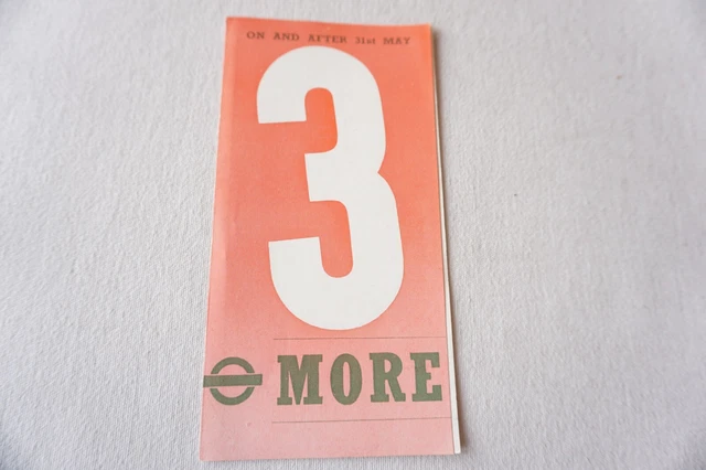 1948 CENTRAL LINE Extension London Underground Tube Guide Timetable VGC ...