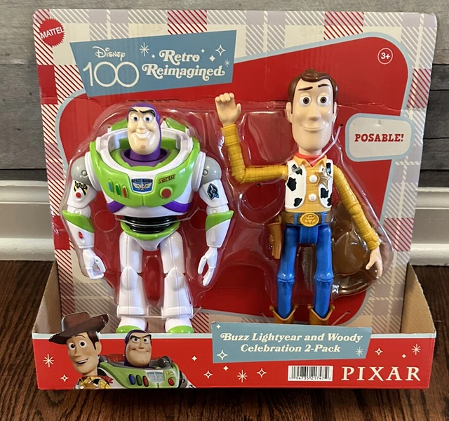 DISNEY 100 RETRO Reimagined Toy Story Woody Buzz Holiday Action Figure ...