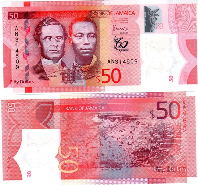 JAMAICA JAMAIQUE BILLET 50 Dollars 2022/2023 P96 POLYMER NOUVEAU NEW NEUF UNC EUR 2,49 - PicClick FR