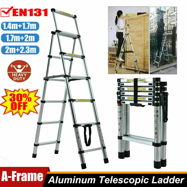 A-FRAME ALUMINIUM FOLDING Step Telescopic Ladder 4+5/5+6/6+7 Steps ...