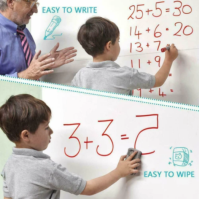 WHITE BOARD DRY Erase, White Board Stick on Wall, Dry Erase Board ...