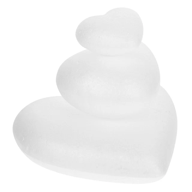 3 PCS POLYSTYRENE Foam Hearts Love Blank Crafting Materials £5.78 ...