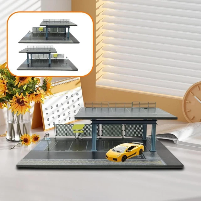 DIORAMA EINES PARKPLATZES im Maßstab 1:64, Modellauto-Vitrine ...