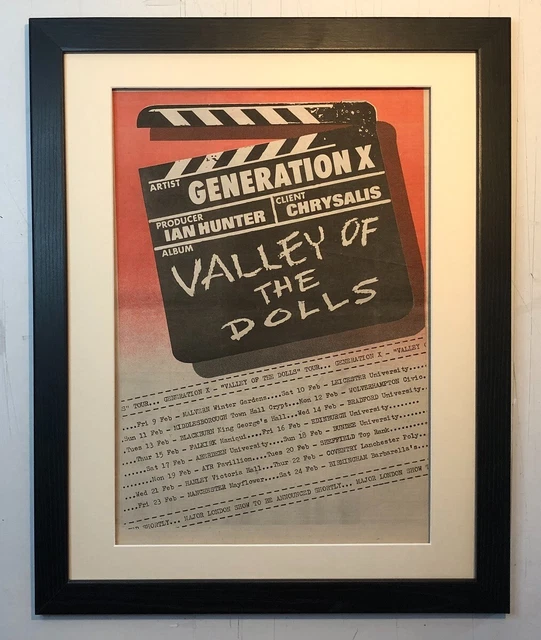 GENERATION X*IDOL*VALLEY OF Dolls*ORIGINAL*1979*POSTER*AD*FRAMED*FAST ...