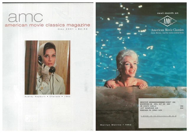 ORIGINAL VINTAGE MAY 2001 AMC Magazine Audrey Hepburn Marilyn Monroe £ ...