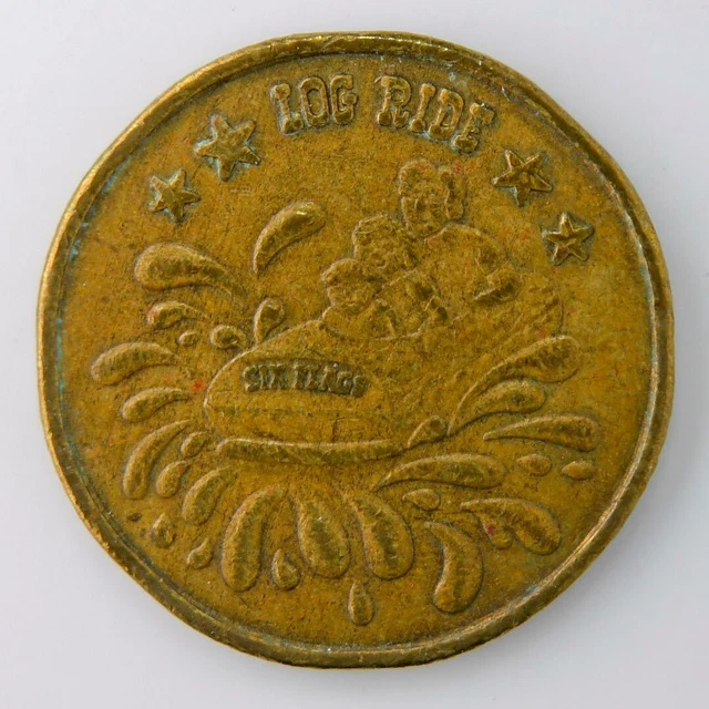 VINTAGE SIX FLAGS Log Ride Token Six Flags Amusement Park Token i214 $4 ...