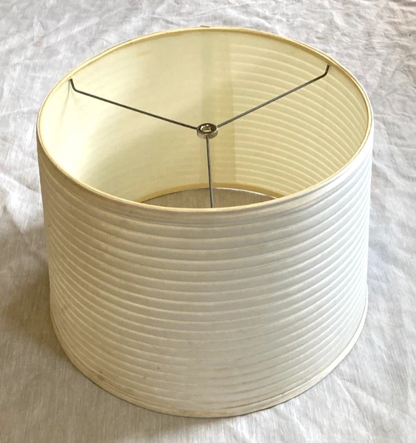 VINTAGE MID CENTURY Modern MCM Textured Fiberglass Drum Lamp Shade ...