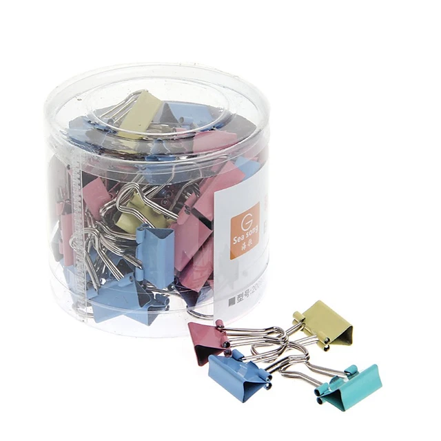 60PCS COLORFUL METAL Binder Clips File Paper Clip Office Supplies 15mm ...