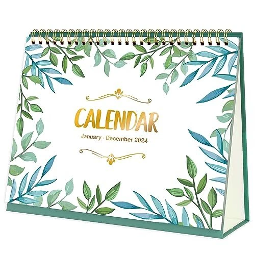 2024 DESK CALENDAR - Standing Flip 2024 Desktop Calendar, 9.8" x 8.3 ...