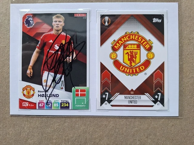 RASMUS HOJLUND MANCHESTER United Legend Hand-Signed Club-Crested ...