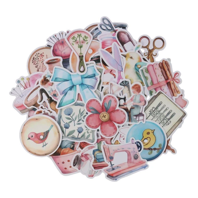 TAILOR THEMED VINTAGE Sewing Machine Stickers PVC Cartoon Sticker for ...