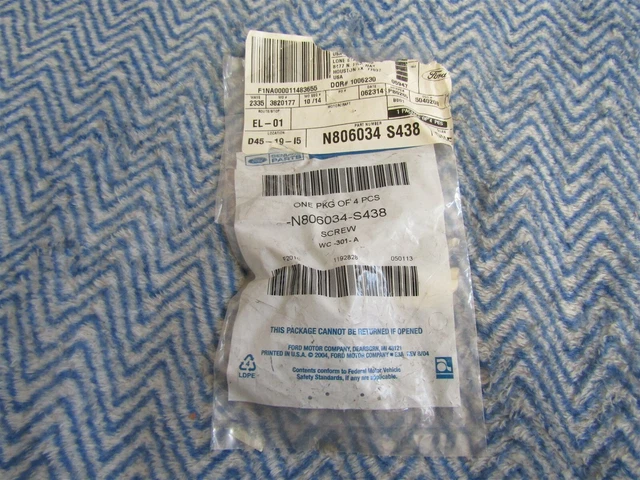 NOS FORD PIÈCE Numéro N806034-S438 Vis Lot De 5 Neuf Véritable Ford EUR ...