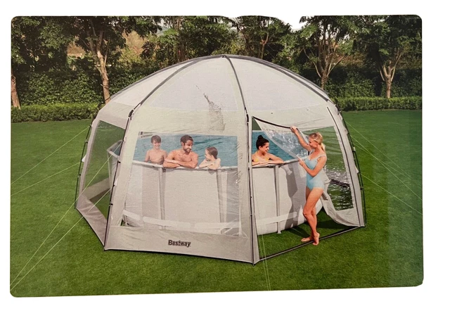 BESTWAY FLOWCLEAR PAVILLON für runde Pools 600 x 295 cm Poolzelt NEU ...