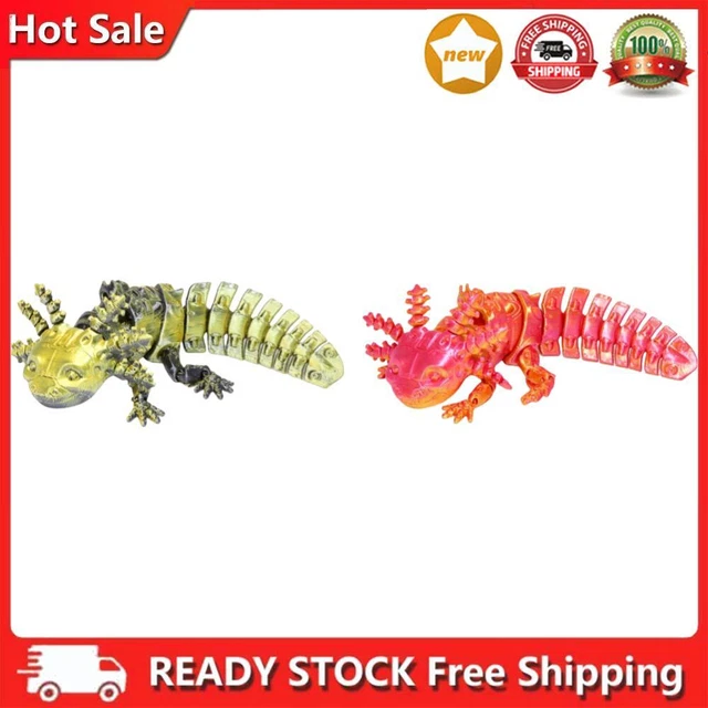 3D PRINTED AXOLOTL Toy Articulated Mechanical Axolotl Figurine Gifts ...