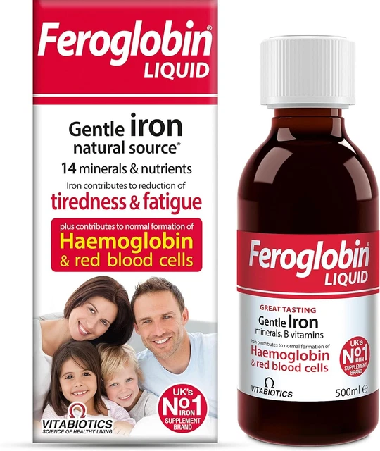 VITABIOTIC FEROGLOBIN LIQUID Iron 500ml £10.95 - PicClick UK