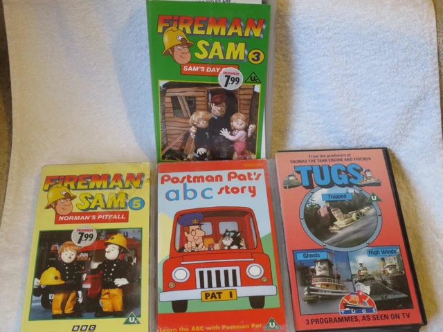 4 VHS VIDEOS - Postman Pat, Fireman Sam x 2 Tugs £8.48 - PicClick UK