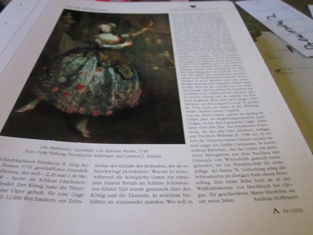 PREUSSEN ARCHIV N2 2223 Die Barberina Bild Antoine Pesne 1745 EUR 6,30 ...