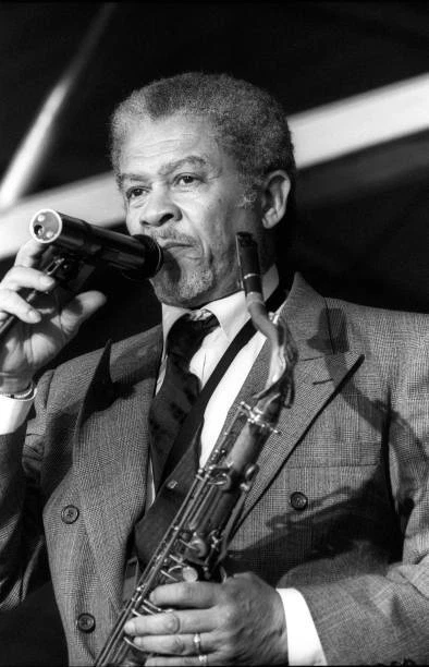 MUSICIAN FRANK FOSTER performs at the Newport Jazz Festival on Au - Old ...