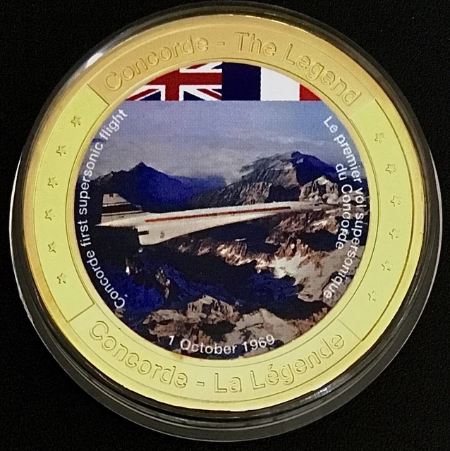 CONCORDE - THE Queen of Aviation "First supersonic flight" Coin with ...