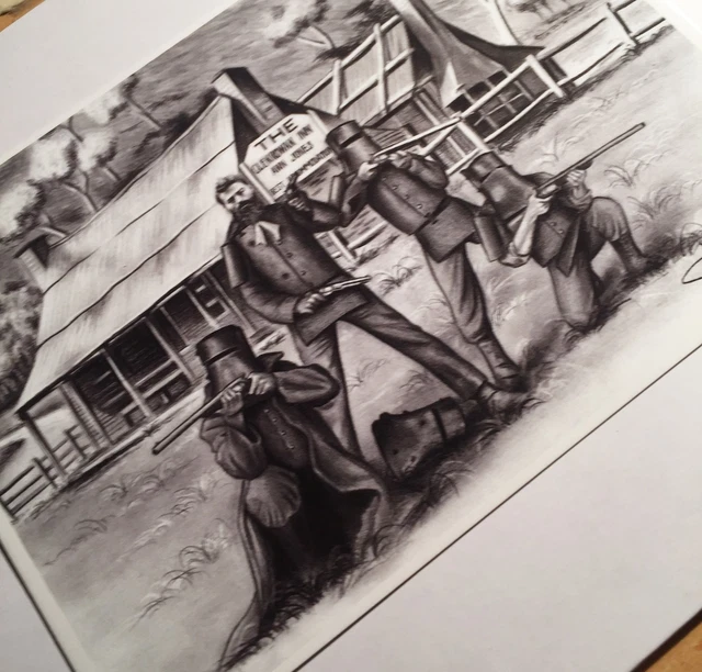 &THE KELLY GANG& in front of Ann Jones Inn Glenrowan, Post Card. Ned ...