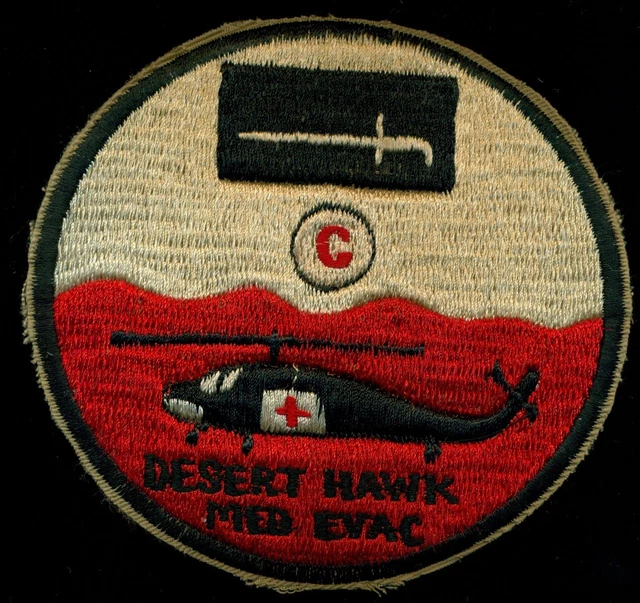 US ARMY BLACK Hawk Desert Hawk Medical Evac Helicopter Ambulance Patch ...