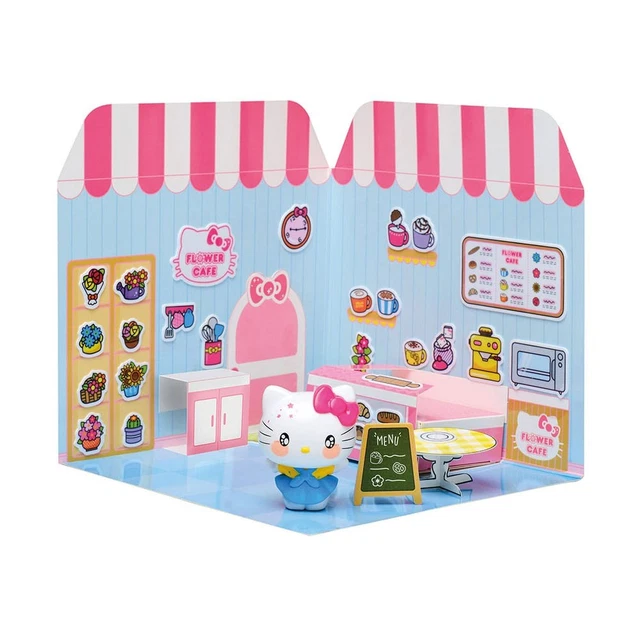 HELLO KITTY E Friends Mini Figura Sticker House Hello Kitty Flower Café ...