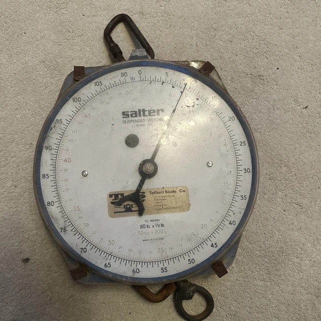 SALTER VINTAGE SUSPENDED weigher scales weighs up to 50kg Model 235 ...