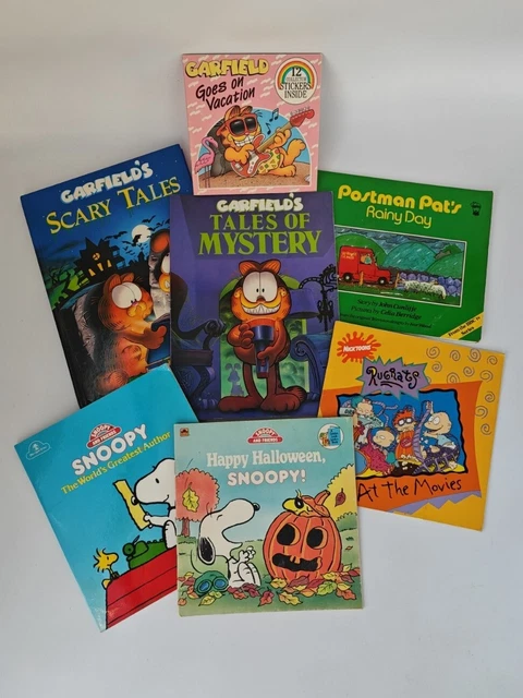 VINTAGE LOT OF 7 Children's Books - x3 Garfield, x2 Snoopy, Rugrats ...