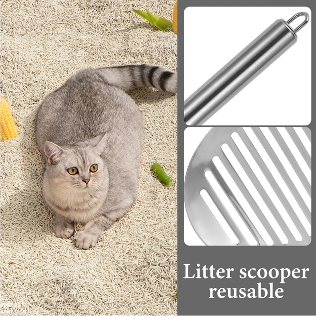 STAINLESS STEEL CAT Litter Scoop Heavy Duty Metal Poop Scooper Litter ...