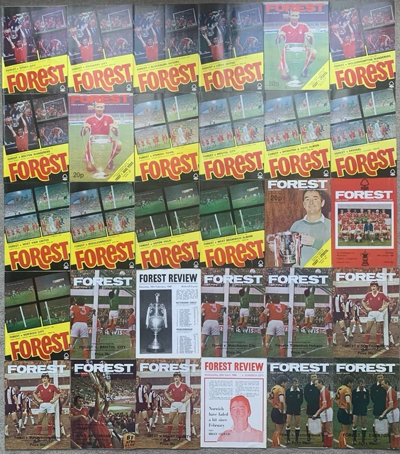 NOTTINGHAM FOREST FC 1973 1974 FOOTBALL PROGRAMME COLLECTION Job Lot ...