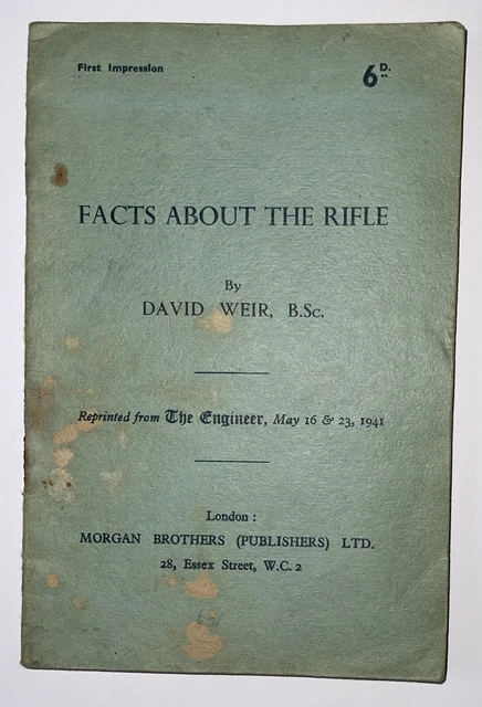 WW2 PERIOD BOOKLET - Facts About The Rifle By David Weir 1941 £8.00 ...